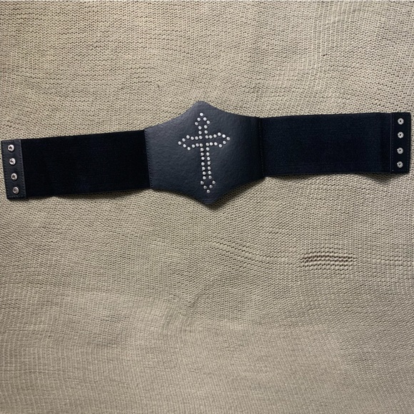 Hot Topic | Accessories | Goth Rhinestone Cross Studded Corset Belt ...